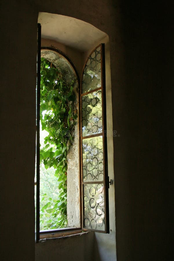 Ancient and Worked Window. Typical Italian Stock Photo - Image of glass ...