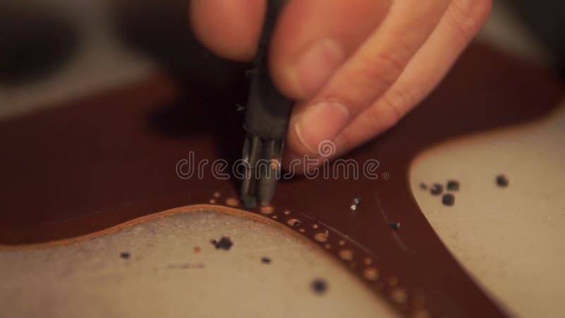 Ancient Workshop with Expert Shoemaker during the Processing of Leather ...