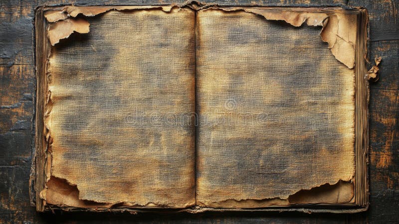 Ancient Worn Book Open Showing Aged Pages Stock Illustration ...