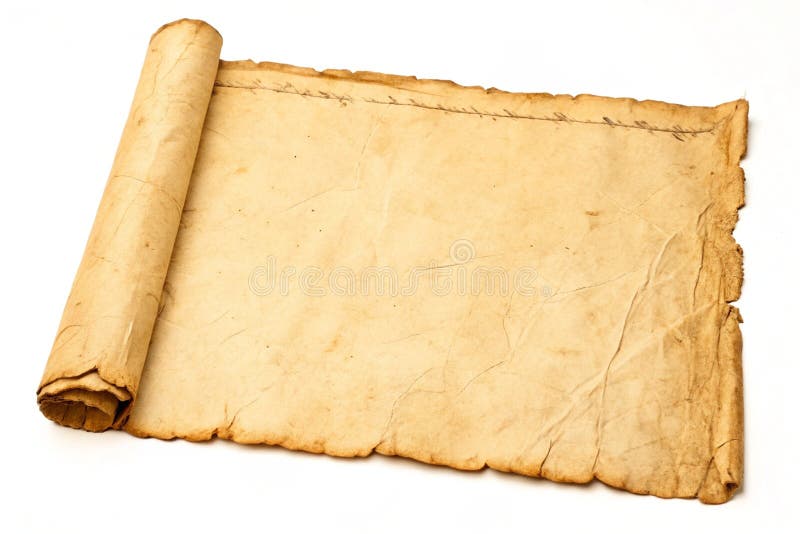 Ancient Worn Parchment Isolated on White Stock Illustration ...