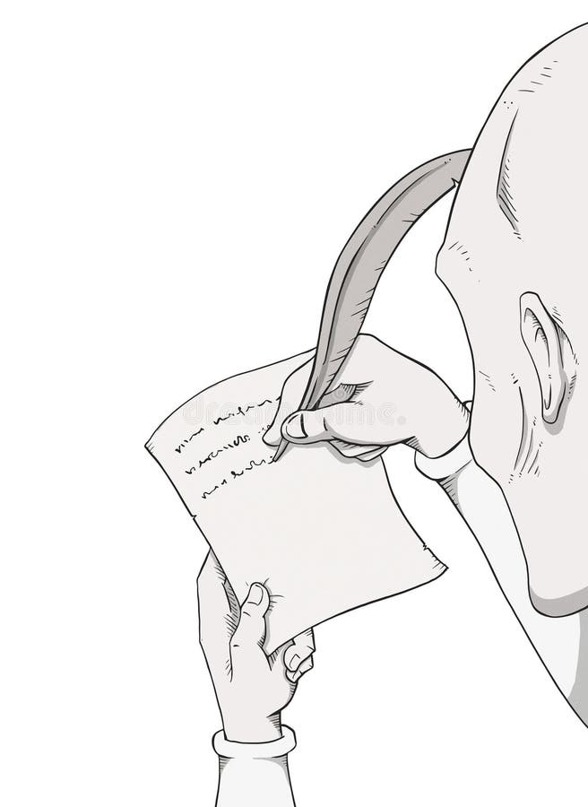 Ancient Writer Writing on Papyrus Stock Illustration - Illustration of ...