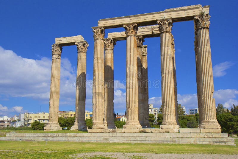 Ancient Zeus Palace in Athens, Greece Stock Image - Image of touristic ...