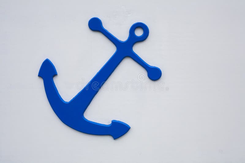 Ancla Azul En La Pared Blanca Imagen de archivo - Imagen de playa ...