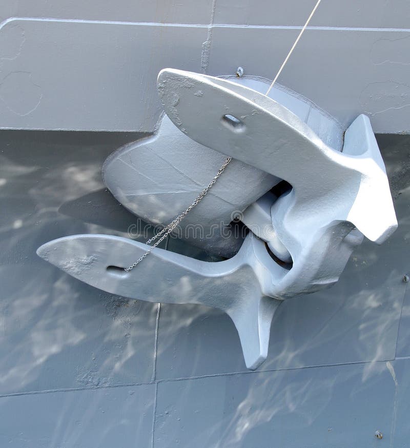 Ancla Del Acorazado Con El Fondo Del Mar Ancla Del Buque De Guerra Foto ...