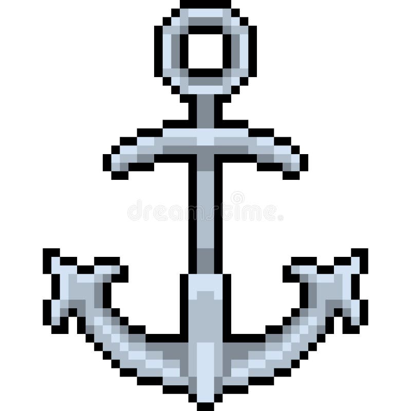 Ancla Del Arte Del Pixel Del Vector Ilustración del Vector ...