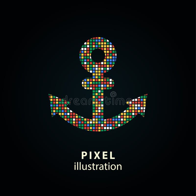 Ancla - ejemplo del pixel ilustración del vector. Ilustración de imagen ...