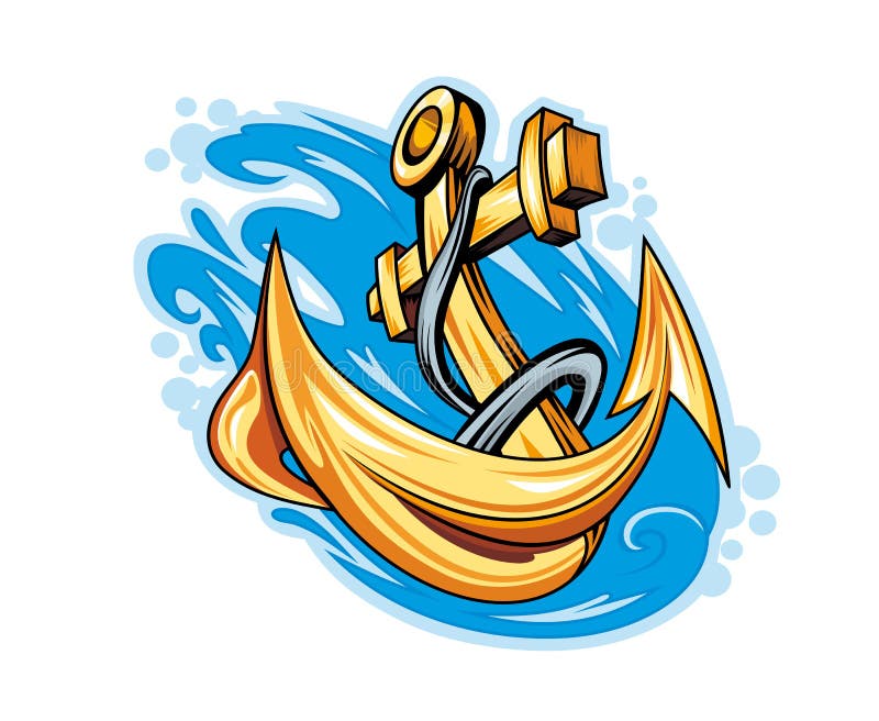 Ancla con las alas ilustración del vector. Ilustración de antigüedad ...