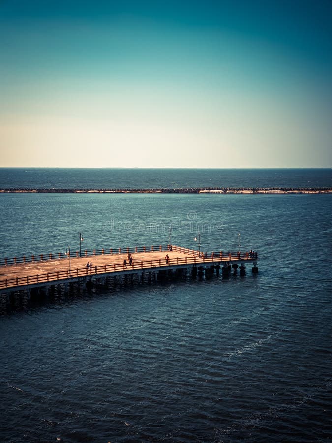 Ancol Pier Dock stock image. Image of blue, horizon - 206827575
