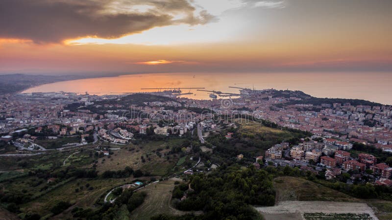 Ancona city from above stock image. Image of dusk, conero - 193067251