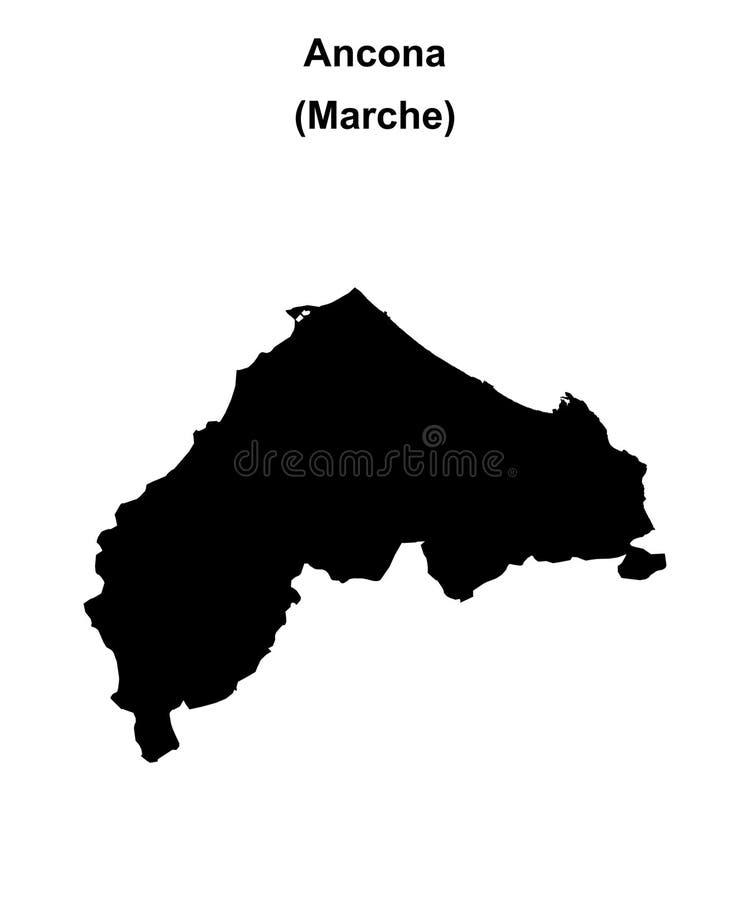 Ancona outline map stock illustration. Illustration of territory ...