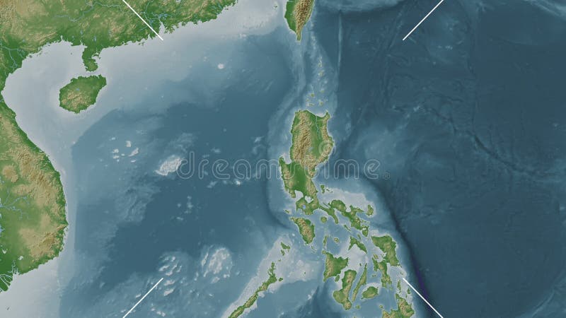 Anda Island in the South China Sea. Physical Map. Slide Stock Video ...