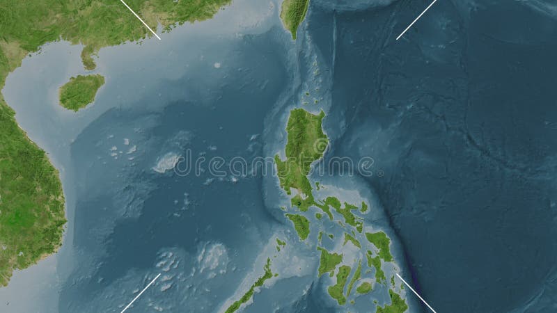 Anda Island in the South China Sea. Satellite Map. Slide Stock Footage ...