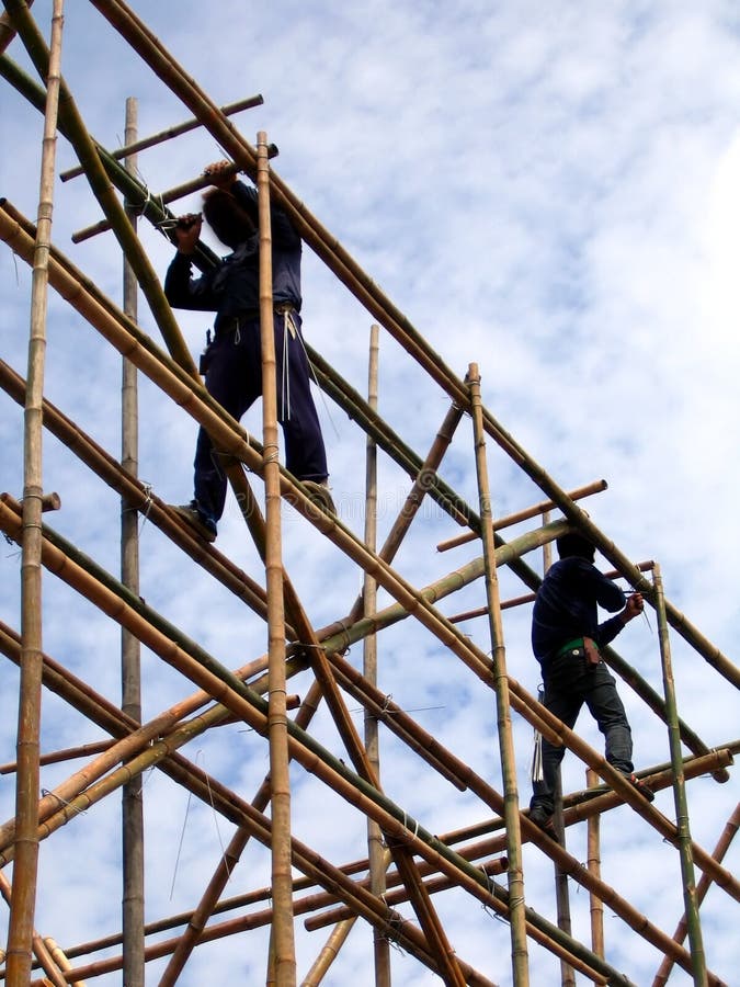 O Andaime De Bambu é Popular Na Indústria Da Construção Civil De Hong ...