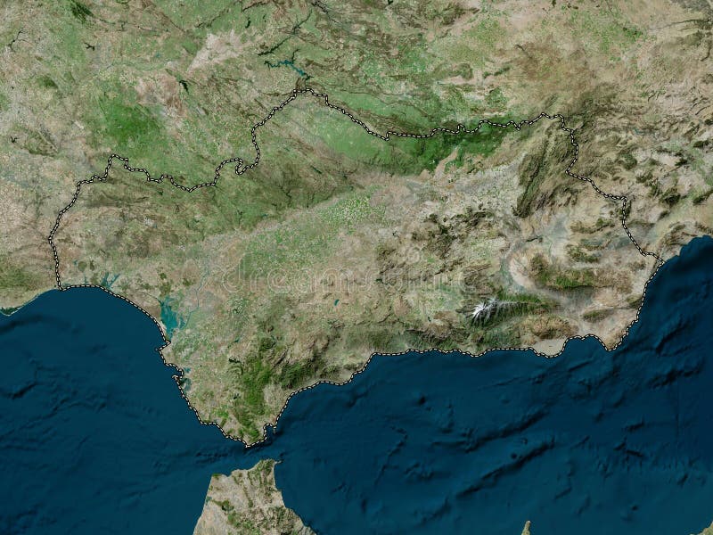 Andalucia, Spain. High-res Satellite. No Legend Stock Illustration ...