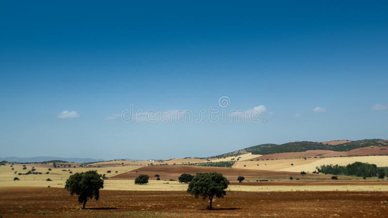 Andalucia, Spain Rural Landscape with Agricultural Fields Stock Photo ...