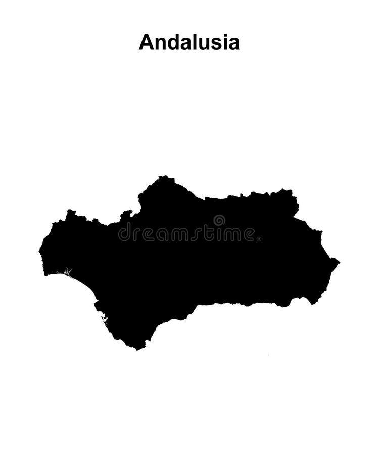 Andalusia outline map stock vector. Illustration of andalusia - 360426468