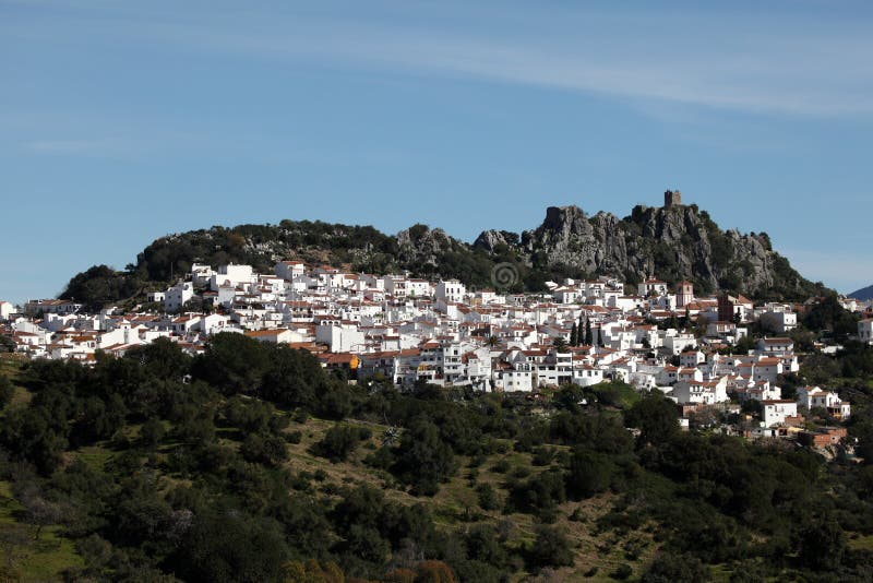 Andalusian Village Gaucin. Spain Stock Image - Image of mountainscape ...