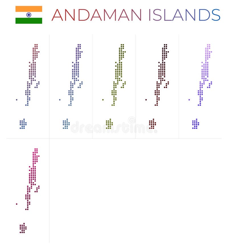 Andaman Islands Dotted Map Set. Stock Vector - Illustration of national ...