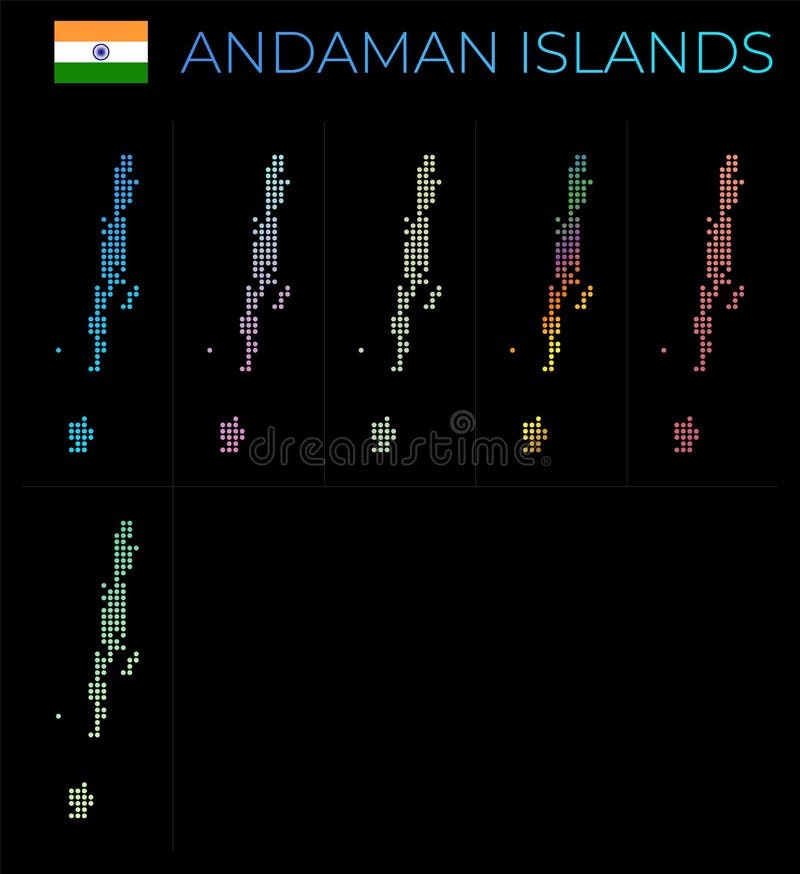 Andaman Islands Dotted Map Set. Stock Vector - Illustration of india ...