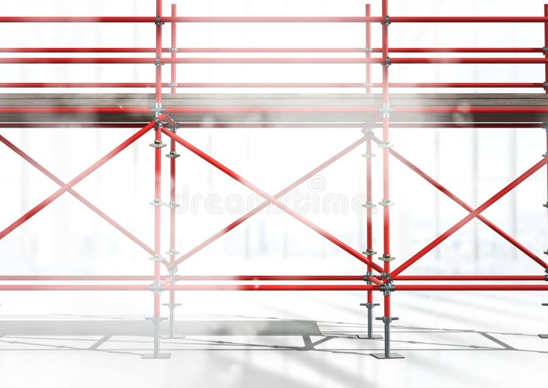 Andamio Rojo 3D En Un Edificio Stock de ilustración - Ilustración de ...