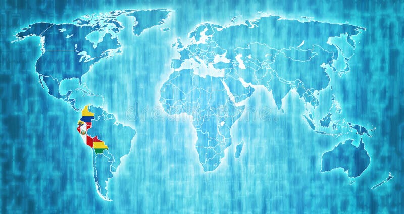 Andean Community Territory on World Map Stock Photo - Image of asia ...