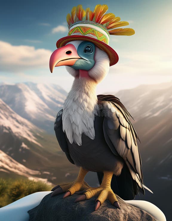 Andean Condor with Hat Cartoon Stock Illustration - Illustration of ...