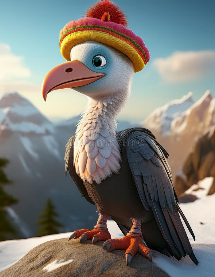 Andean Condor with Hat Cartoon Stock Illustration - Illustration of ...