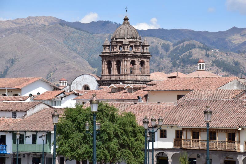 Andean Scenery and Spanish Architecture in Peru Stock Image - Image of ...