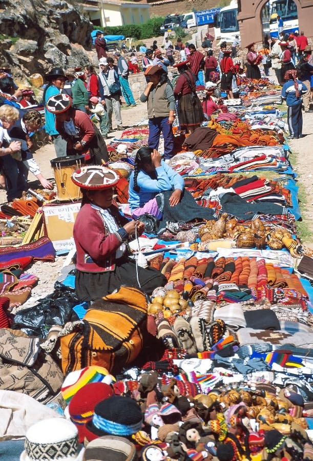 Andean textile market editorial photography. Image of america - 22104232