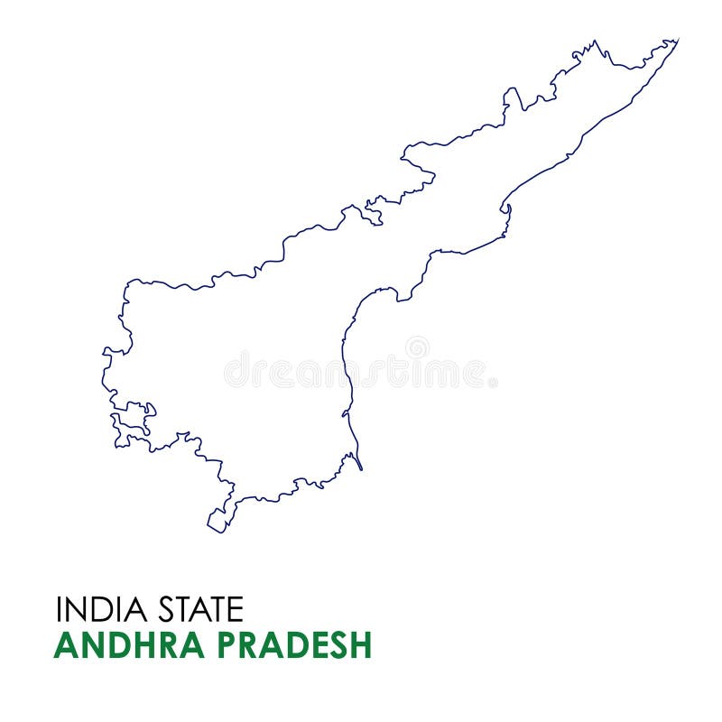 Andhra Pradesh Map of Indian State. Andhra Pradesh Map Illustration ...