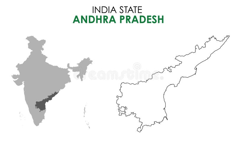 Andhra Pradesh Map of Indian State. Andhra Pradesh Map Illustration ...