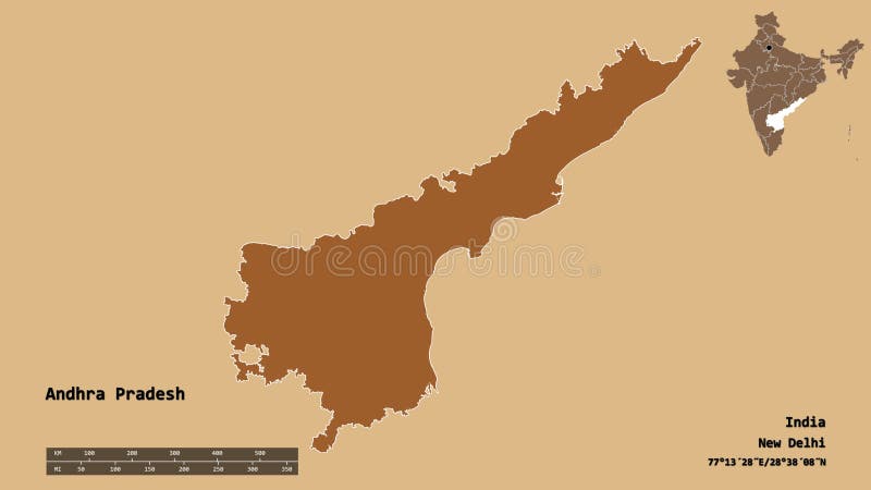 Andhra Pradesh, State of India, Zoomed. Pattern Stock Illustration ...