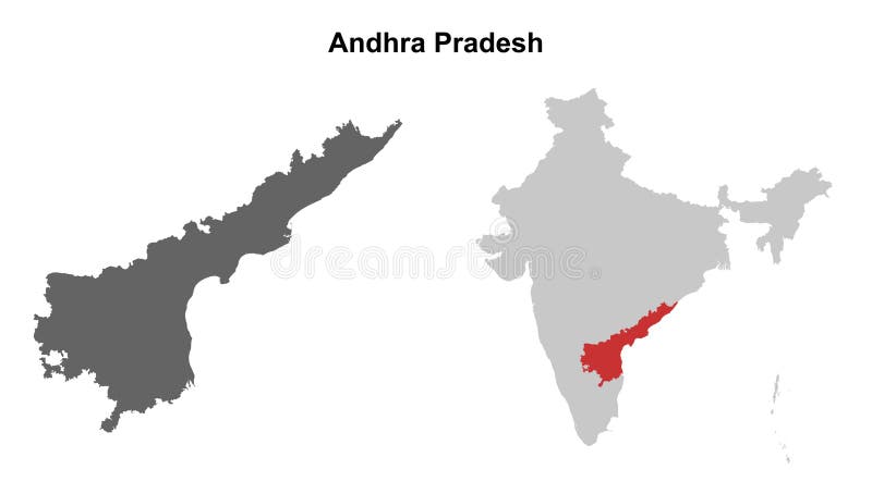 Andhra Pradesh Map of Indian State. Andhra Pradesh Map Illustration ...