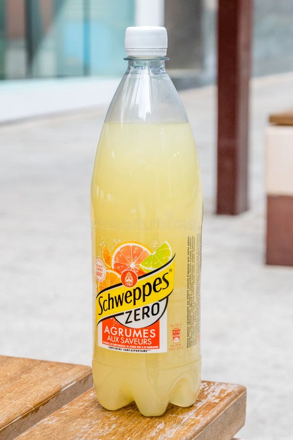 Schweppes Zero Citrus Flavored Soda Drink Editorial Stock Photo - Image ...