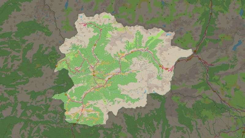 Andorra Highlighted. Topo German Stock Illustration - Illustration of ...