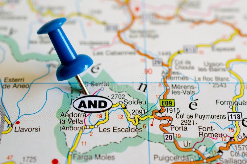 Andorra no mapa imagem de stock. Imagem de impulso, cartografia - 122929687