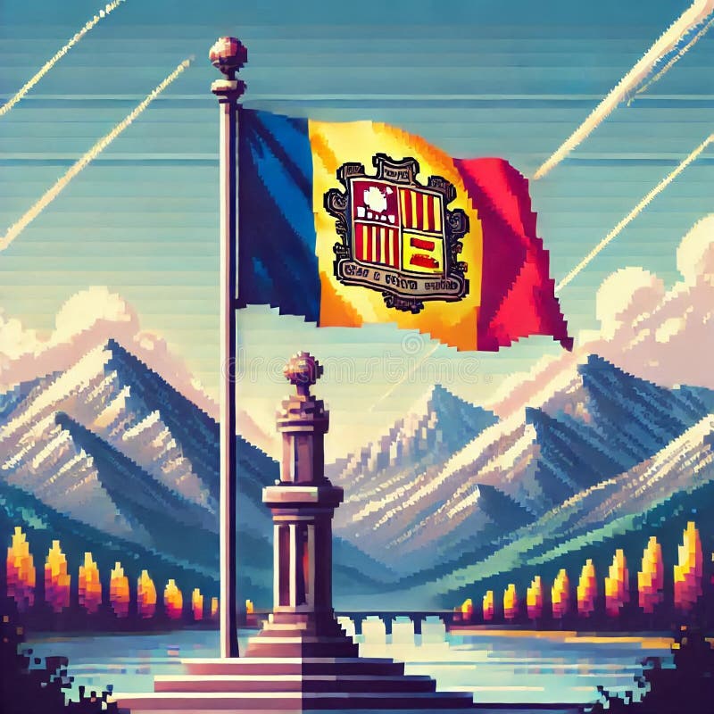 Andorran Flag Design, Pixel Art Stock Illustration - Illustration of ...