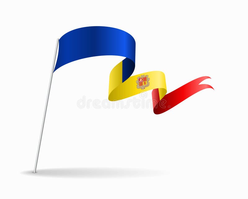 Andorran Flag Wavy Background Layout. Vector Illustration. Stock ...