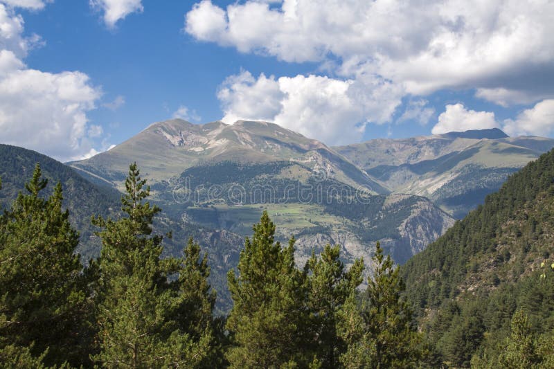 Andorran Mountains with Clouds on the Peaks Stock Image - Image of ...