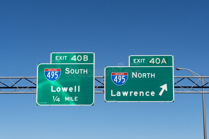 Highway Signs on Route 93 Northbound for Exit 40 Editorial Stock Photo ...
