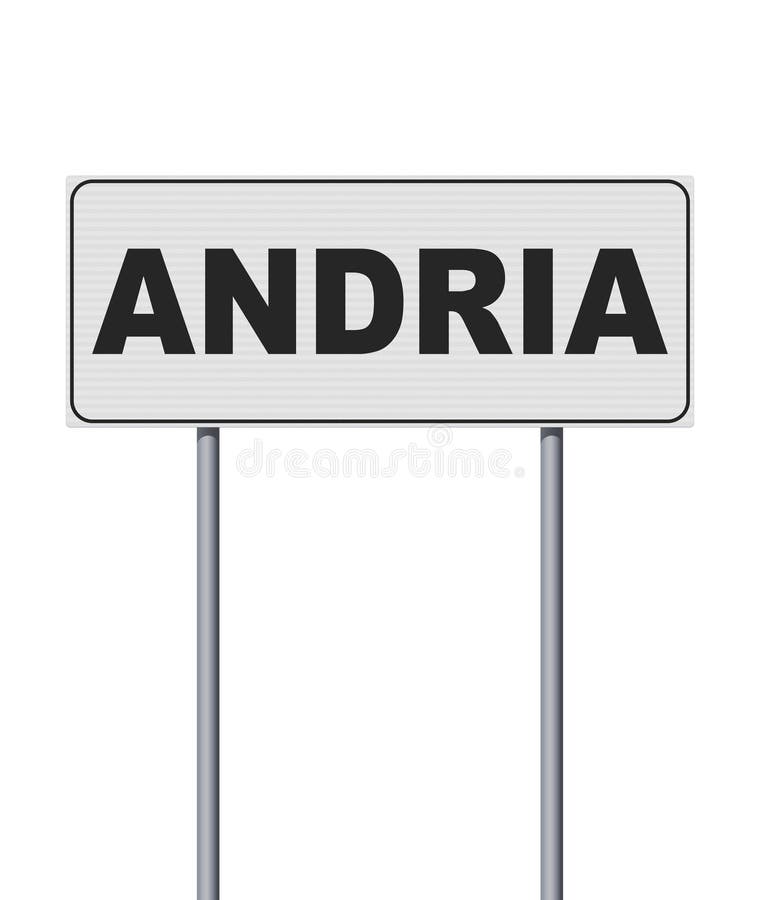 Andria City Entrance Road Sign Stock Illustration - Illustration of ...