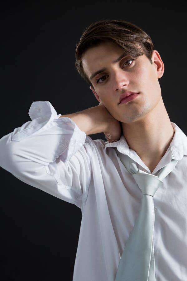 Androgynous Man Hands His Neck Stock Photos - Free & Royalty-Free Stock ...