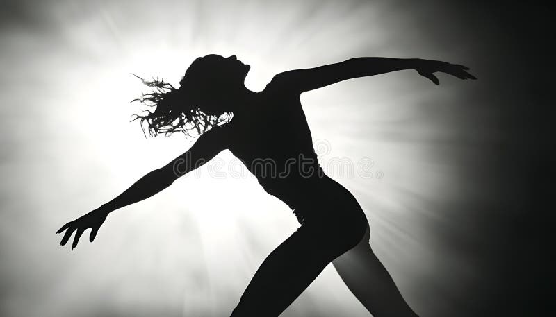 Androgynous Silhouetted Human Dancing so Strong that they are Turning ...