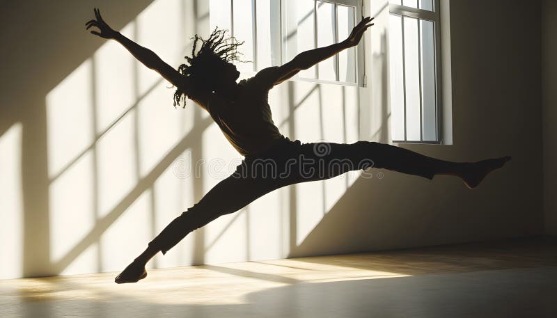 Androgynous Silhouetted Human Dancing so Strong that they are Turning ...