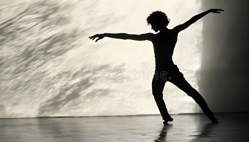 Androgynous Silhouetted Human Dancing so Strong that they are Turning ...