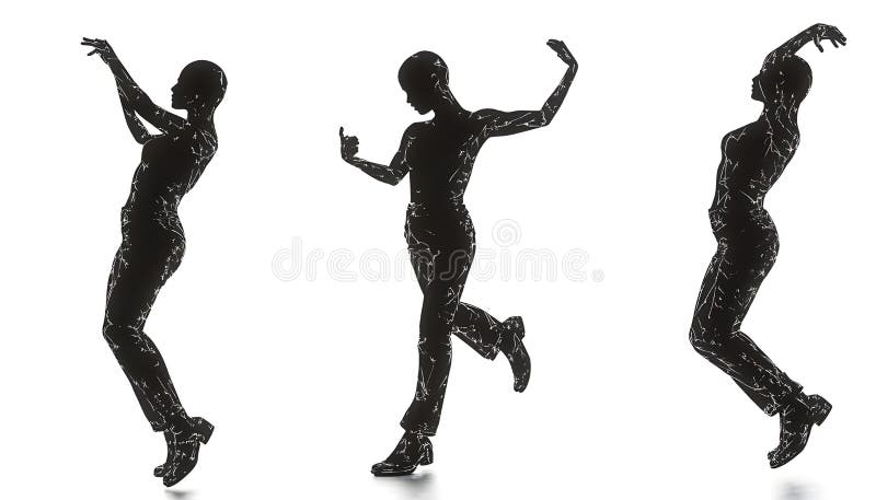 Androgynous Silhouetted Human Dancing so Strong that they are Turning ...
