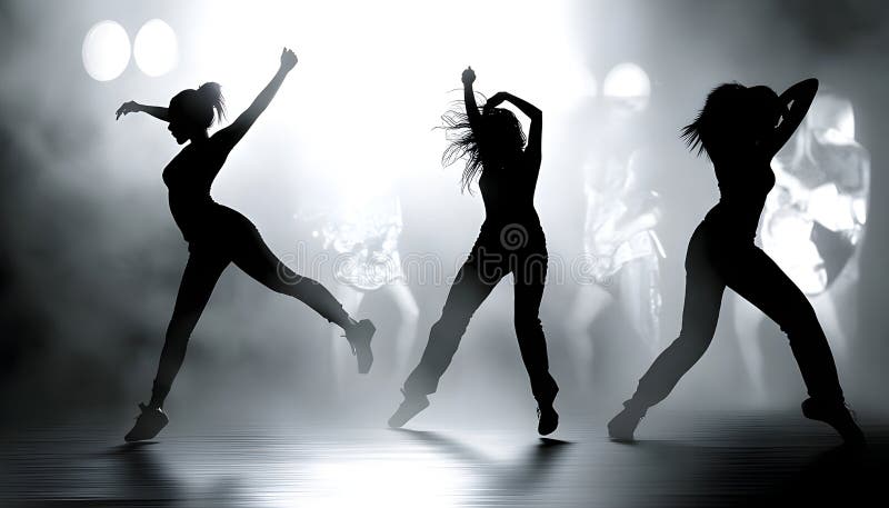 Androgynous Silhouetted Human Dancing so Strong that they are Turning ...