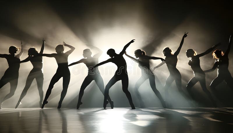 Androgynous Silhouetted Human Dancing so Strong that they are Turning ...