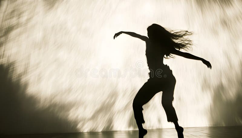 Androgynous Silhouetted Human Dancing so Strong that they are Turning ...