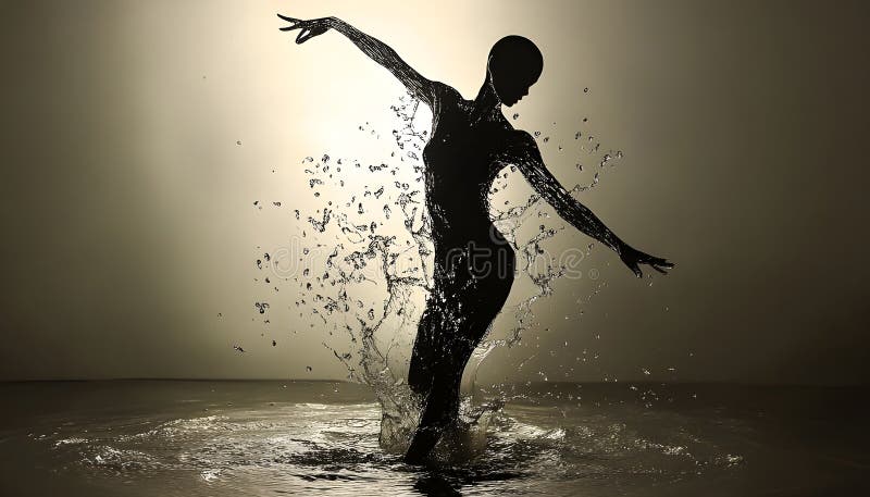 Androgynous Silhouetted Human Dancing so Strong that they are Turning ...